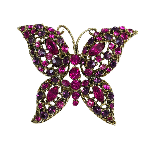 Pink butterfly brooch store
