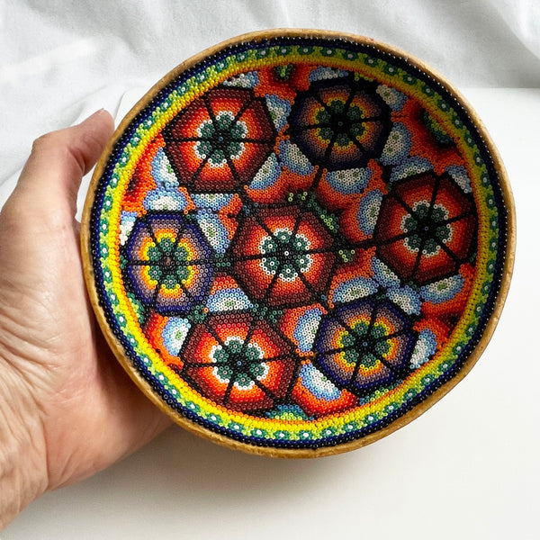 Huichol Mexico Vintage Beaded Gourd Bowl – Estate Beads & Jewelry