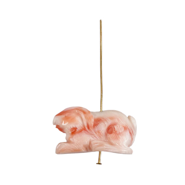 Carved Coral Rabbit Pendant Bead Vintage – Estate Beads & Jewelry