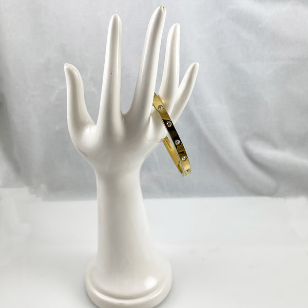 Kate Spade Gold Rhinestone Hinged Bracelet - Estate Beads & Jewelry