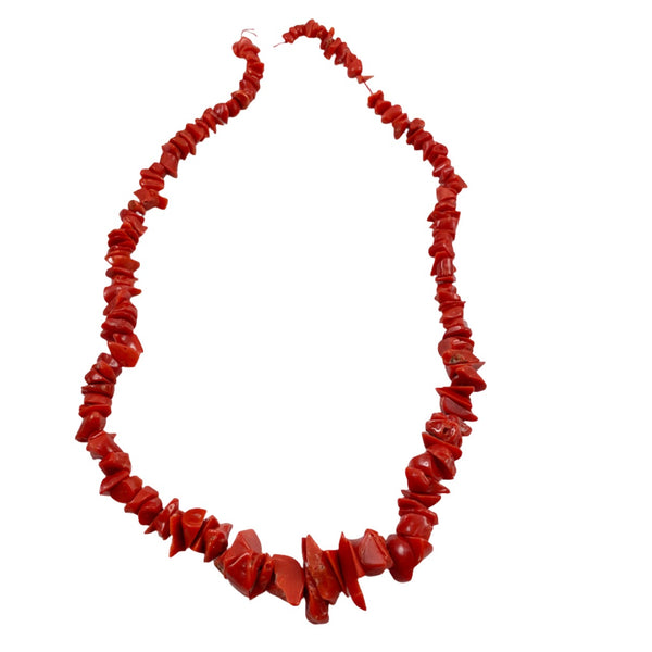 Italian Red Coral Polished Chip Strands - All Natural - Estate Beads ...