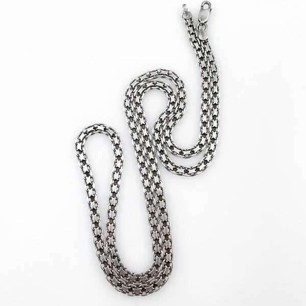 Italian Sterling Silver Flat Box Chain Unisex 24 inches – Estate Beads ...