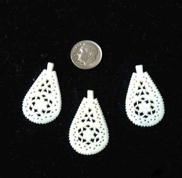 Pierced & Carved Bone Pendants Vintage – Estate Beads & Jewelry