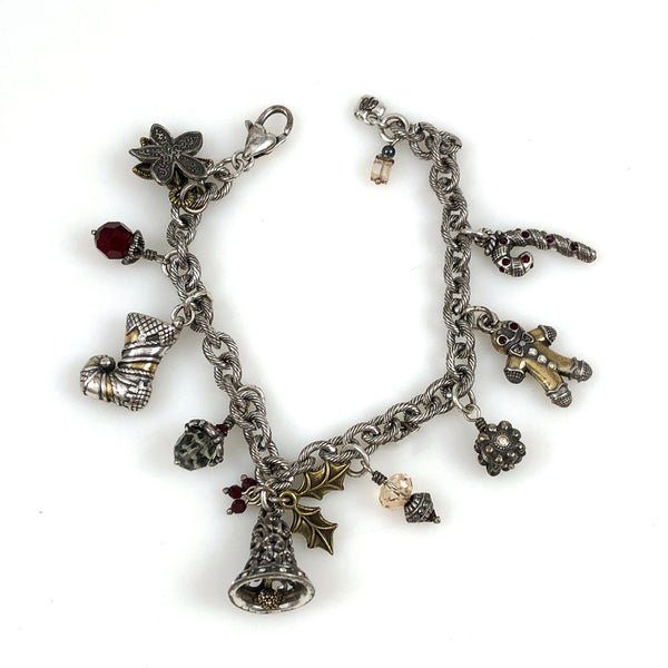 Brighton Christmas Holiday Charm Bracelet - Estate Beads & Jewelry