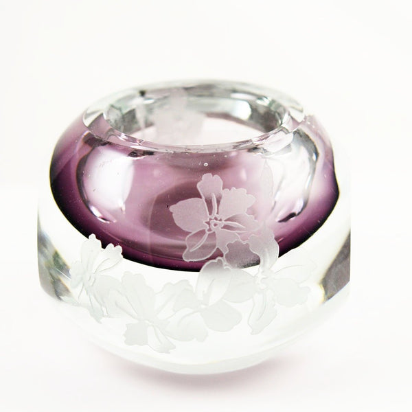 Mireau Etched Crystal Bowl Vase Signed Coyle - Estate Beads & Jewelry