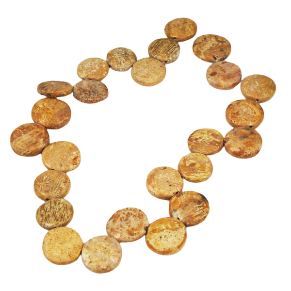 Fossilized Coral Coins Natural Vintage – Estate Beads & Jewelry