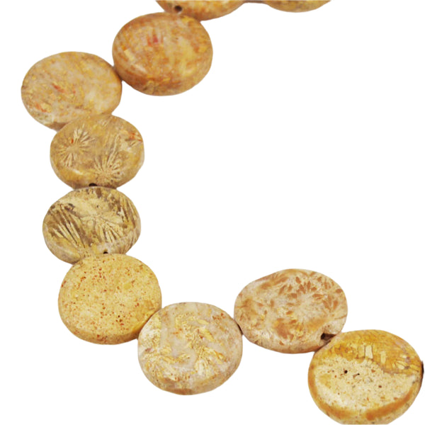 Fossilized Coral Coins Natural Vintage – Estate Beads & Jewelry