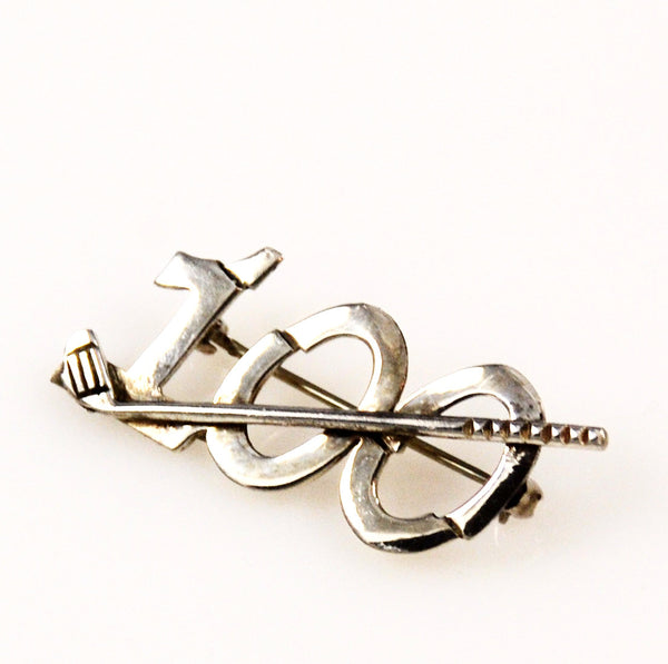 Doskow Golf Sterling Silver Brooch 100 - Estate Beads & Jewelry