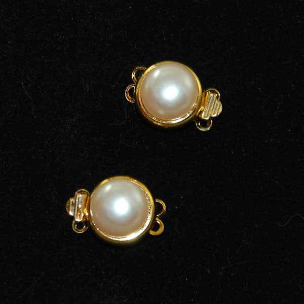 Gold Plated Pearl Clasps Single & Double Strands – Estate Beads & Jewelry