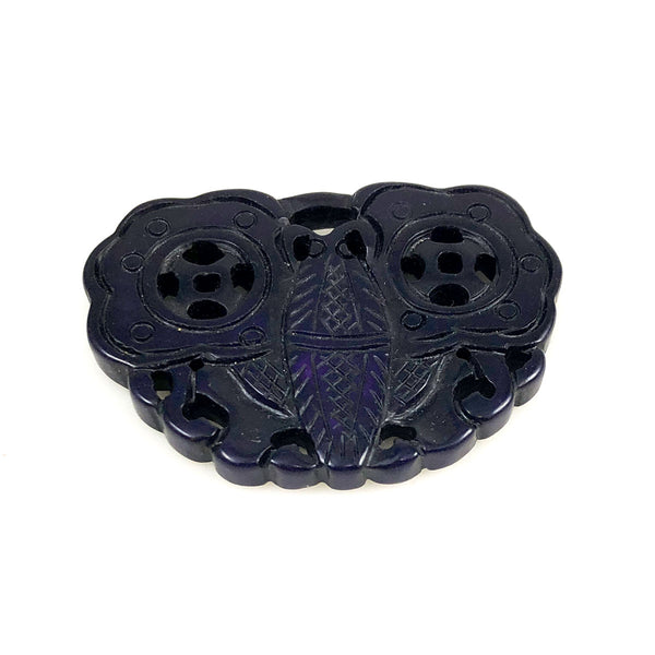 Jade Butterfly Lock Pendant - Estate Beads & Jewelry