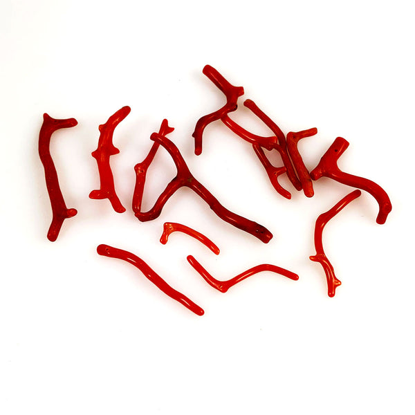 Orange Coral Large Branch Beads Natural - Estate Beads & Jewelry