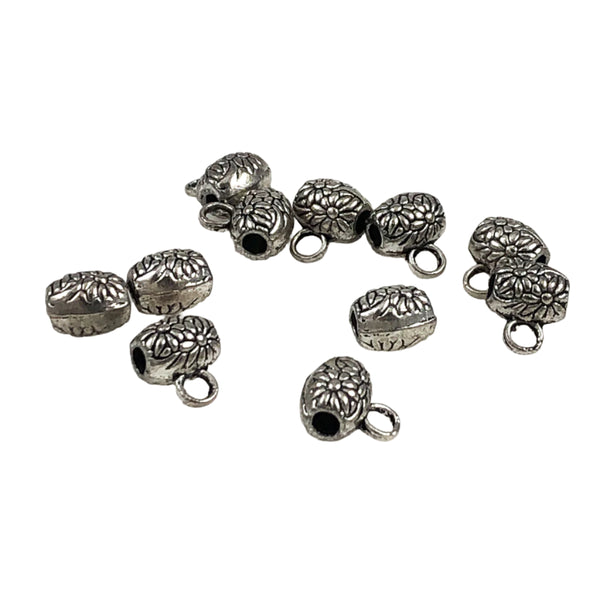 Pewter Floral Bails Pendant Hangers – Estate Beads & Jewelry