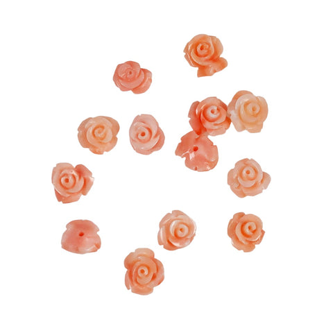 Angel Skin Pink Coral Carved Rose Cabochons NOS – Estate Beads & Jewelry