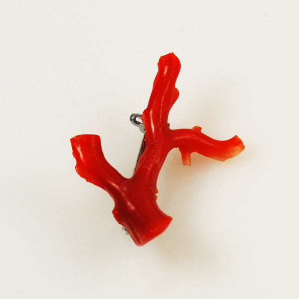 Italian Red Coral Pin Vintage - Estate Beads & Jewelry