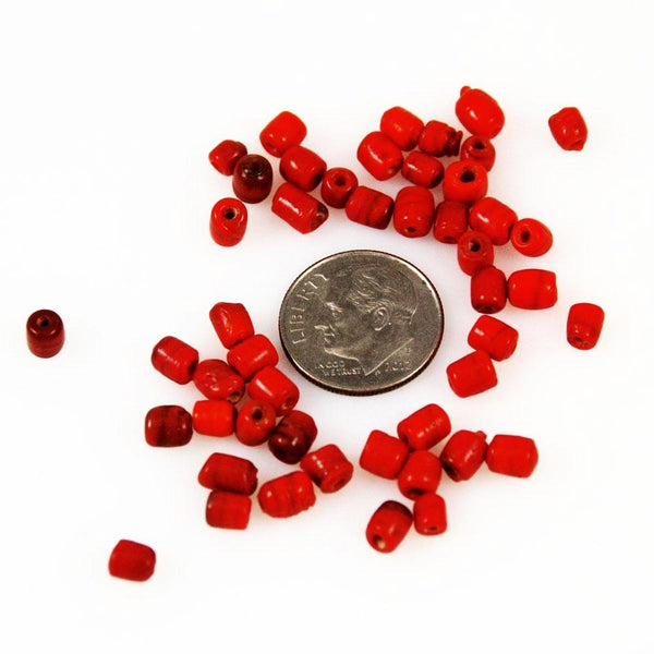 Antique Simulated Red Coral Glass Trade Beads 24 - Estate Beads & Jewelry