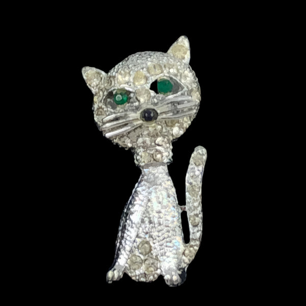 Rhinestone Cat Brooch Vintage – Estate Beads & Jewelry