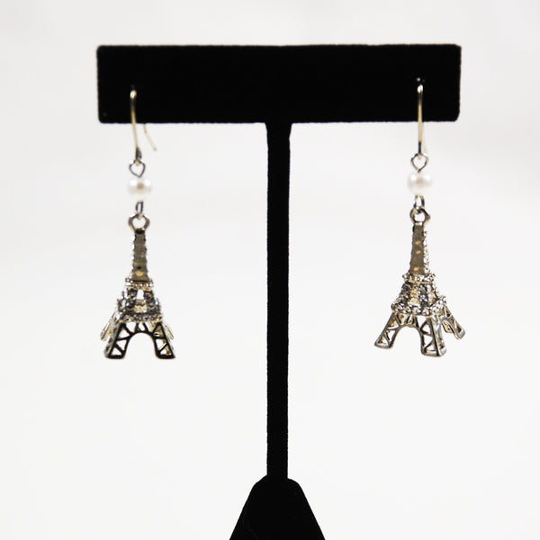 Eiffel Tower Rhinestone Earrings - Estate Beads & Jewelry