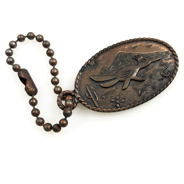 Roadrunner Copper Keychain Bell Trading - Estate Beads & Jewelry