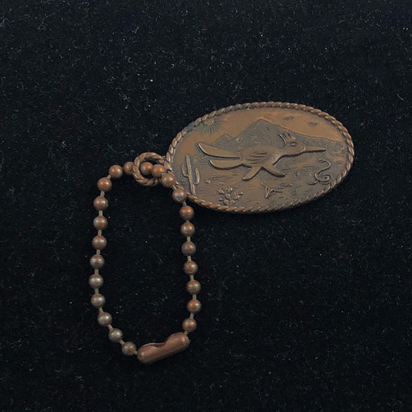 Roadrunner Copper Keychain Bell Trading - Estate Beads & Jewelry
