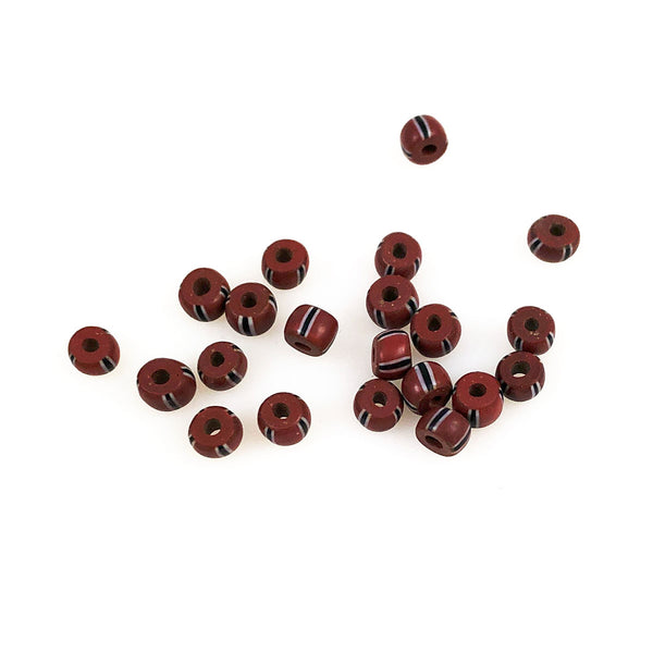 Venetian Rust Striped Trade Beads – Estate Beads & Jewelry