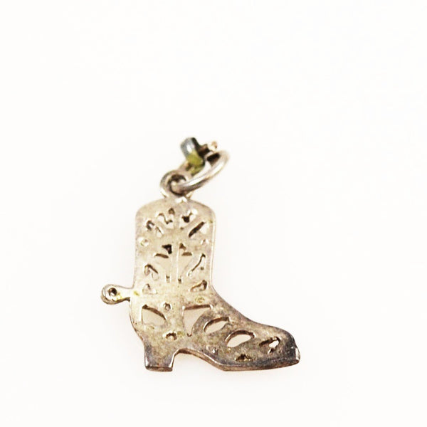 Vintage Sterling Silver Filigree Cowboy Boot Charm - Estate Beads & Jewelry