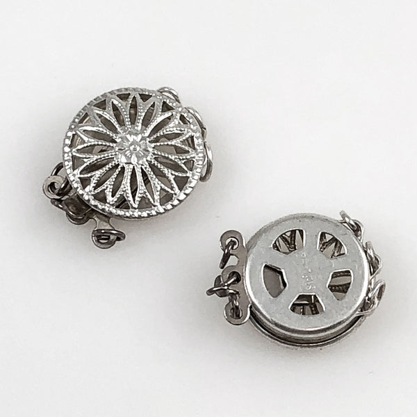 Sterling Silver Round Filigree Clasp Triple Strand – Estate Beads & Jewelry