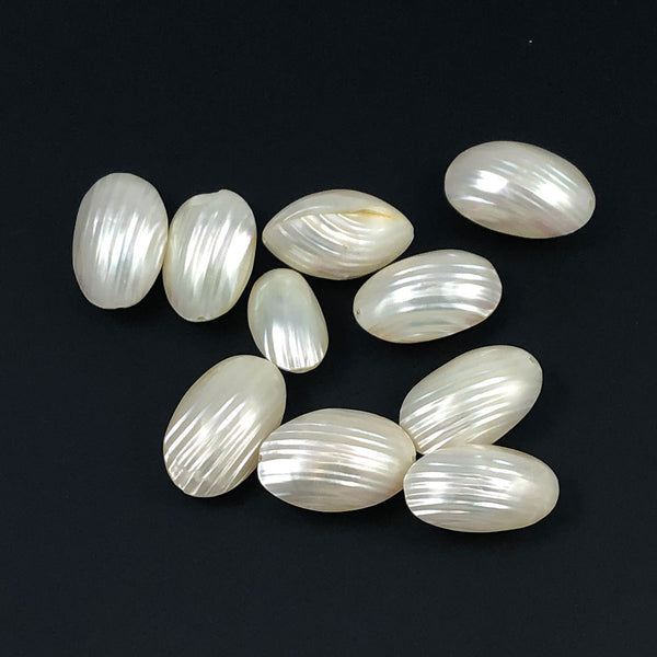Silver Mouth White Two-Sided Shell Beads – Estate Beads & Jewelry